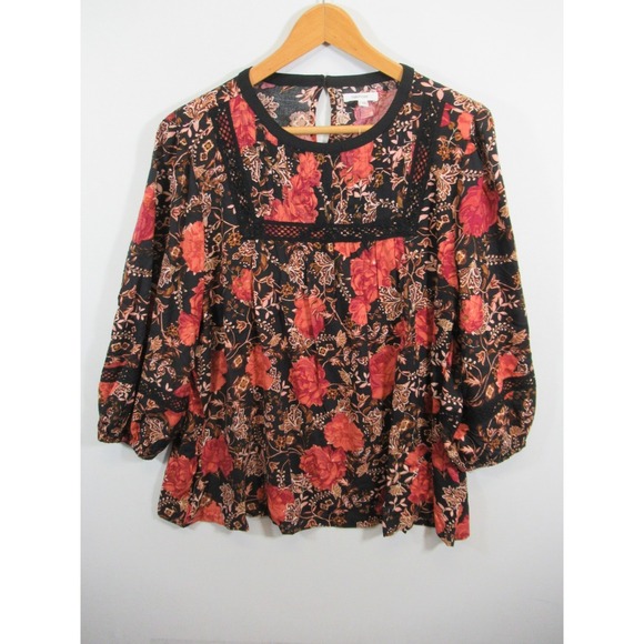 Maurices | Tops | New Maurices Pleated Crochet Blouse Women Xl Black ...